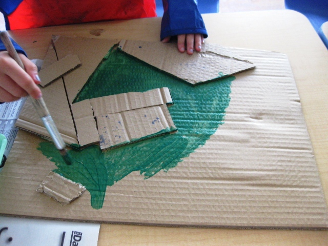 Cardboard Collages in Kinder | ART LESSONS FOR KIDS