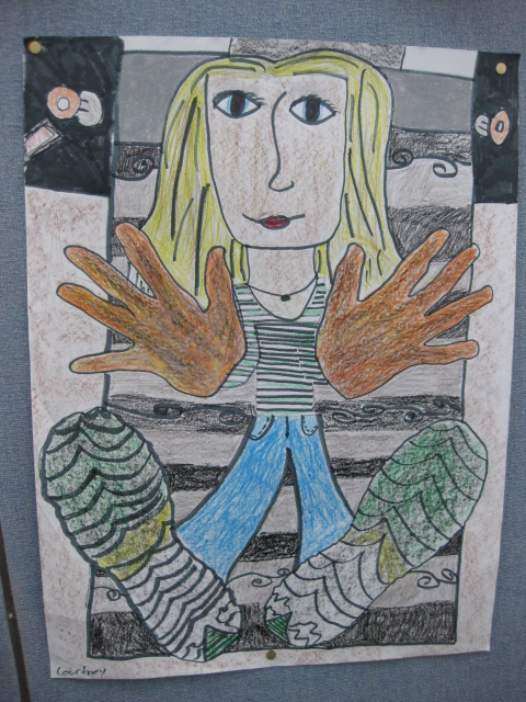 Falling Back Self Portraits in Grade Five | ART LESSONS FOR KIDS