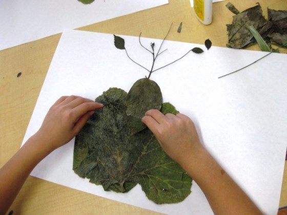 leaf art collage | ART LESSONS FOR KIDS