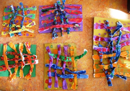 Recycled Paper Weaving in Grade Two | ART LESSONS FOR KIDS