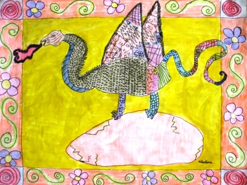 Watercolor Dragons in Grade Four | ART LESSONS FOR KIDS