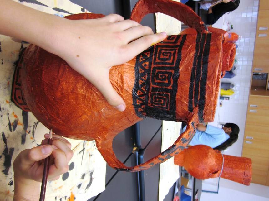 Papier Mache Greek Vases in Grade Seven | ART LESSONS FOR KIDS